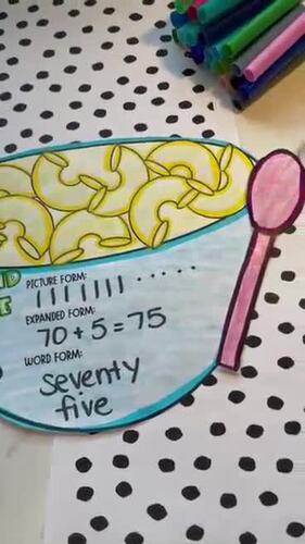 Math Place Value Craft Macaroni and Cheese by The Teaching Diva Corner