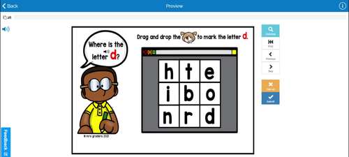 FIND THE LETTER - LOWERCASE : DRAG and DROP BOOM Cards™ by mrs graders