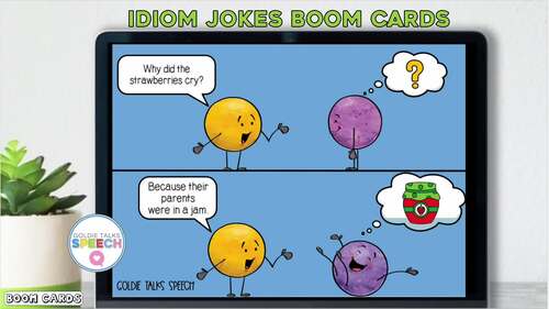 Idiom Jokes Boom Cards | figurative language by GoldieTalks Speech