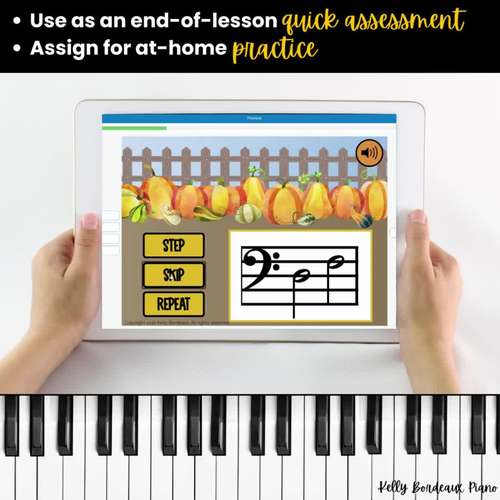 Steps, Skips & Repeated Notes on the Bass Staff Fall-Themed BOOM™ Cards ...