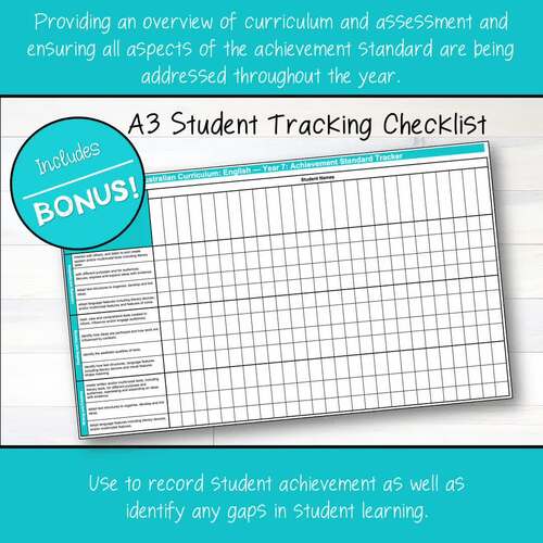 V9 Australian Curriculum ENGLISH ACHIEVEMENT STANDARD CHECKLISTS - YEAR 7