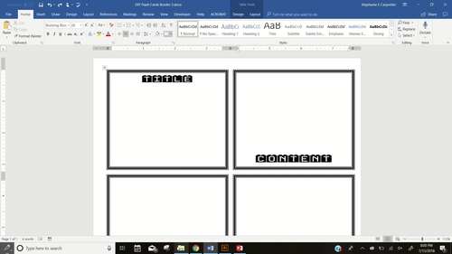 Editable Flashcards Template for Word by Preschool Pulse | TpT