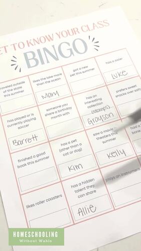 Back to School BINGO Game for 1st Day of School // Getting To Know Your ...