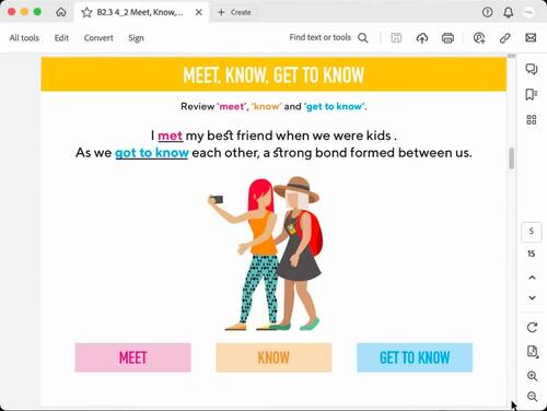 ESL Upper Intermediate Lesson: Learn Meet, Know, Get to Know | TPT