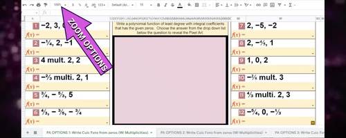 PIXEL ART: Writing Cubic Functions from Zeros DISTANCE LEARNING | TPT