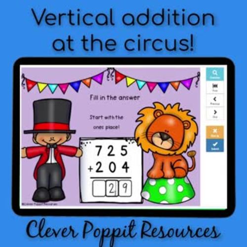 BOOM CARDS Vertical Addition - No regrouping by Clever Poppit Resources