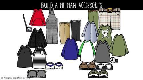 Build A Me Man clip art, Accessories clip art COMBO PACK by Melonheadz ...