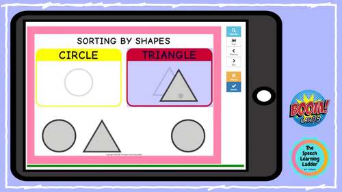 Identifying Shapes and Sorting 2D Shapes Boom Cards Distance Learning