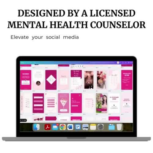 100 Instagram Stories Editable Canva Social Media Templates Counselor ...