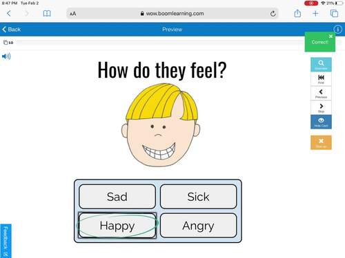 How do they feel? Interactive book and Boom Cards by Alicia DeSanto SLP