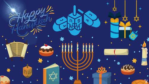 Happy Hanukkah Virtual Backgrounds | 8 HOLIDAY THEME BACKGROUDS for Zoom