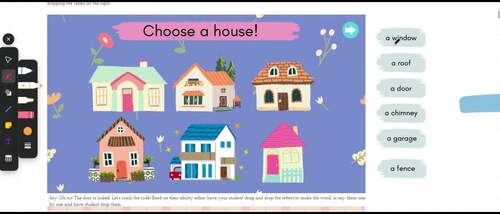 ESL A1 A2 Interactive Canva Whiteboard: House and Furniture by Edugoodies