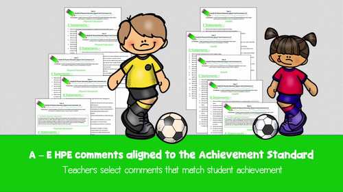 Australian Curriculum Year 3 HPE Report Card Comments by Ideacations