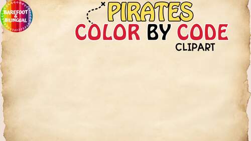 Pirate Color by Code Clipart | Pirate Clipart Color by Code Templates