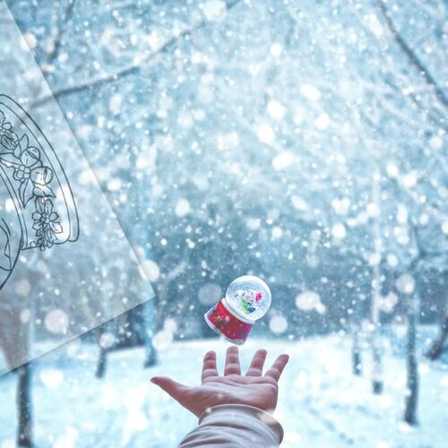 Bold and Easy Coloring pages, Cute Kawaii Snow Globe Activity for Kids