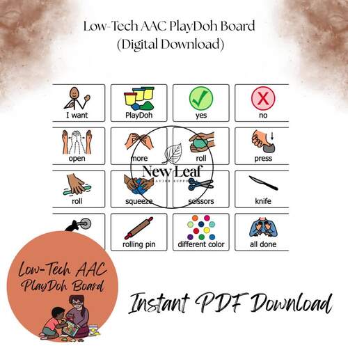 PlayDoh AAC Communication Boards by New Leaf Behavior Supports | TPT