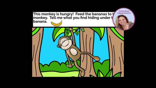 Feed the Monkey Medial /k/ Words Interactive Speech Therapy Activity