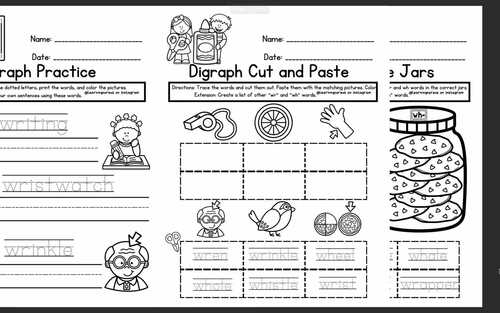 Wr Worksheet Packet - Digraphs Worksheets + Activities PreK ...