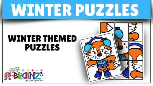 Winter Picture Puzzles for PreK & Kindergarten | Cut & Paste Visual ...