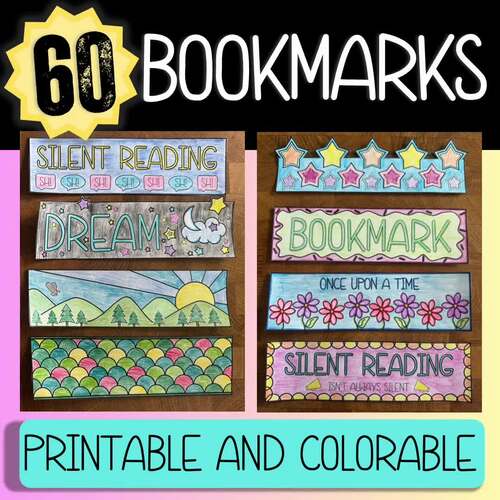Fun Colorable Bookmarks by Valerie Bellows | TPT