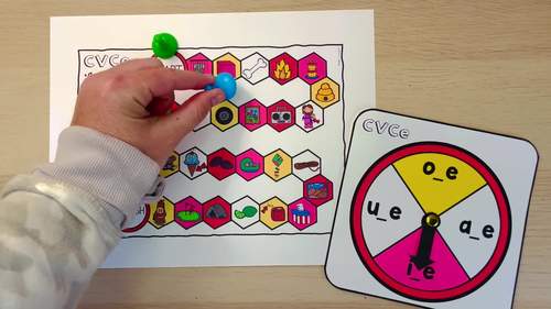 CVCe Phonics Board Game and Word Puzzles by Kiddie Concepts | TPT