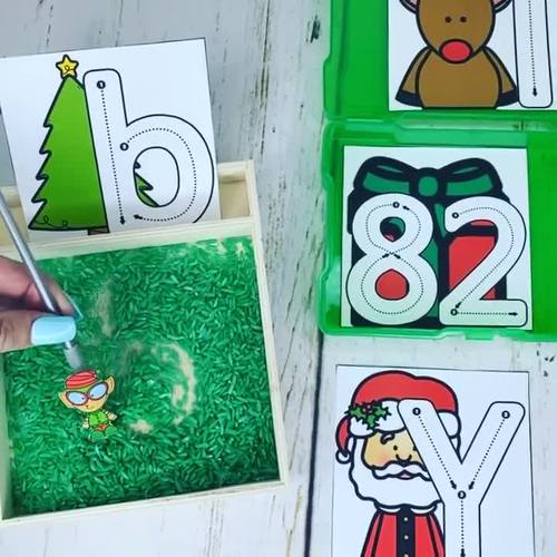 Christmas Letter and Number Formation Cards by Structured Special Ed