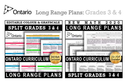 Split Grade 3/4 Ontario Long Range Plans Editable (.docx & .pdf) Great ...