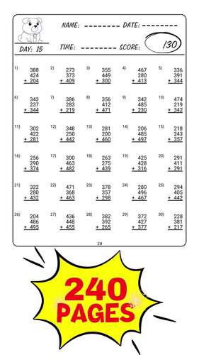 Repaso de Matemáticas de 4º Grado Suma Resta Multiplicación División ...
