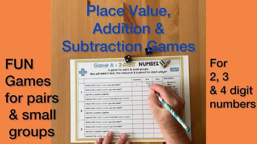 Place Value Games for 1st & 2nd Grade - Thousands, Hundreds, Tens and Ones
