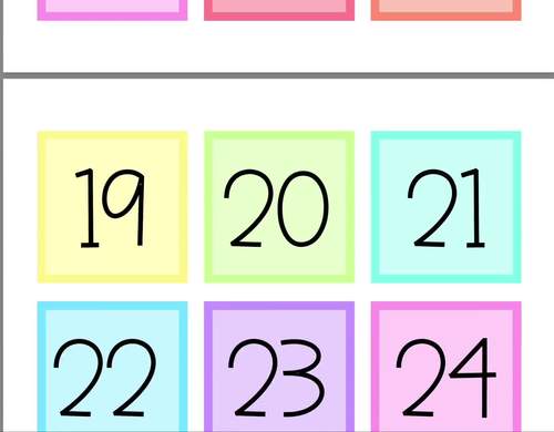Simple Rainbow Classroom Decor - Pocket Calendar by Turn Up DeNoise