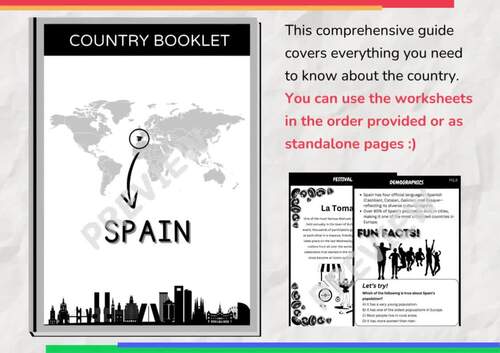 Spain Country Study Booklet - Culture and Geography Activities - Elementary