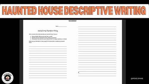 Haunted House Descriptive Narrative Writing - Halloween Writing Assignment