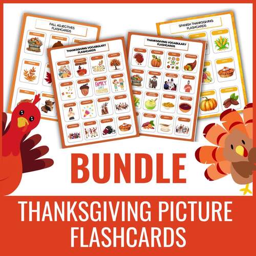 Thanksgiving/Fall/Autumn Flash Cards Vocabulary Bundle, Holiday Bundle