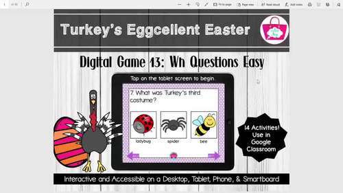 Turkey's Eggcellent Easter Digital Book Companion and Game | Distance ...