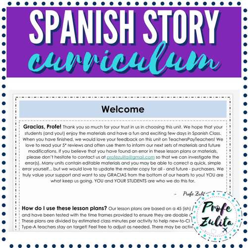 Spanish Level 1 & 2 Curriculum for Middle or High School with Stories