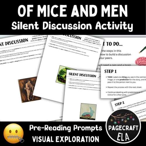 Of Mice and Men Silent Discussion Pre-Reading or Anticipation Activity