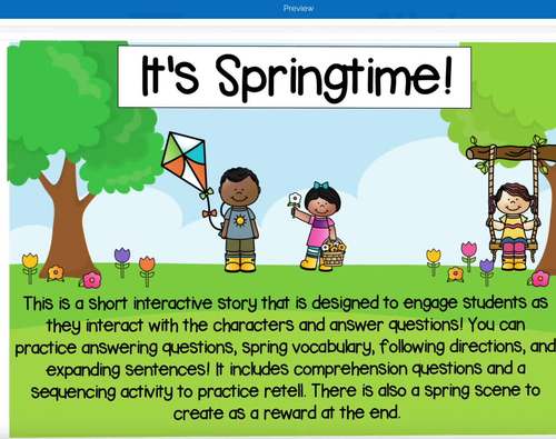 It's Springtime! Boom Cards™ Spring Story and Sequencing Speech Therapy ...