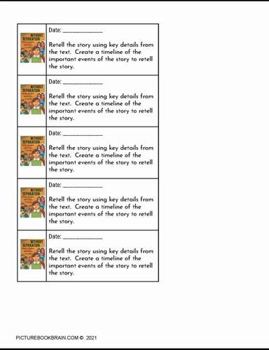 Without Separation by Larry Dane Brimner Lesson Plan and Google Activities