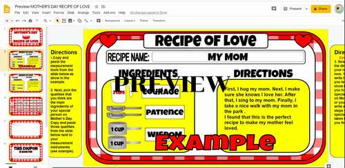 Mother's Day Recipe of Love Writing - NO PREP/ DISTANCE LEARNING READY ...