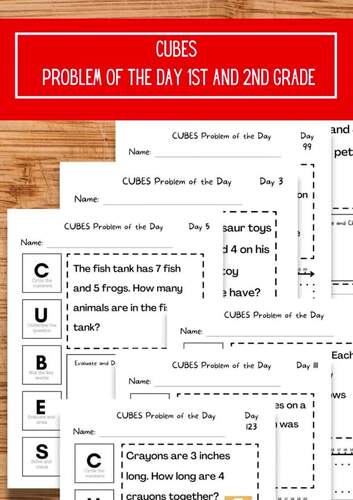 CUBES Problem of the Day 1st and 2nd Grades | TPT