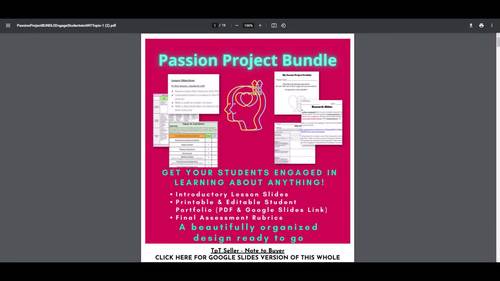 Passion Project - Semester Long - Engage Students in ANY Topic | TPT