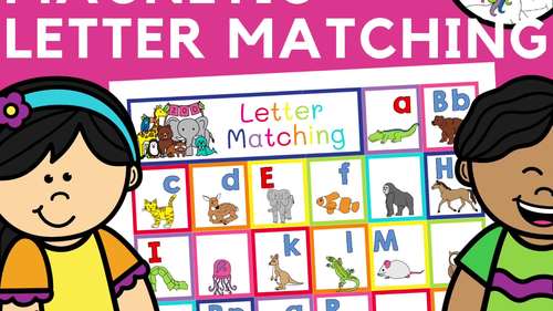 Zoo Friends Letter Matching Center - Kindergarten Word Work Magnetic ABCs