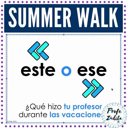 Back to School Summer Activity | Spanish Would You Rather | Gallery Walk
