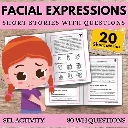 Facial Expressions Short Stories W/ Questions Worksheet Autism Social ...
