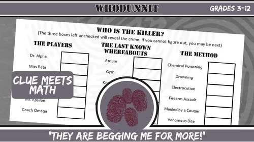 Whodunnit? Activities - Middle School Math Games - Printable & Digital Fun
