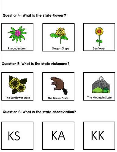 Kansas Quiz and Pre/Post Assessment 50 States, Special Education