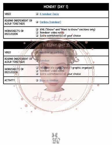 Reindeer Unit Study | Lesson Plan and NO PREP Activities | Arctic Animals