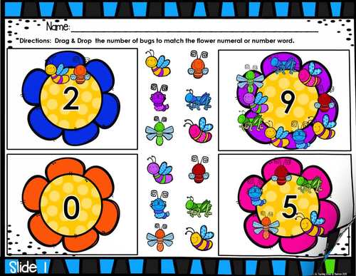 Bug Counting Google Slides How Many Bugs Numbers & Number Words | TPT
