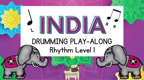 India Drumming Rhythm Play Along, Music Flash Cards, Level 1 Rhythm for ...
