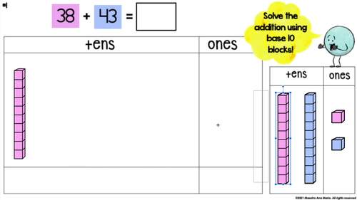 Addition With Regrouping Using Base Ten Blocks - Place Value - Print ...